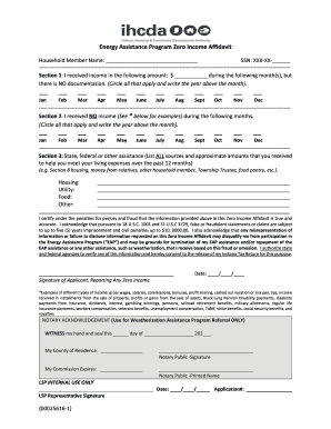 Fillable Online indyeap Energy Assistance Program Zero Income Affidavit ...