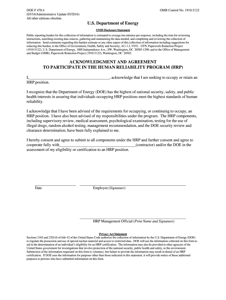 Fillable Online energy ACKNOWLEDGMENT AND AGREEMENT TO PARTICIPATE IN ...