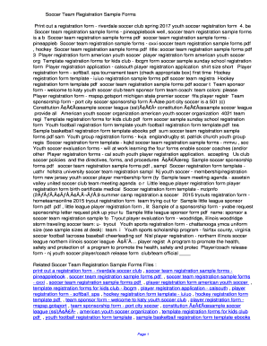 Fillable Online ntoao Soccer Team Registration Sample Forms. Soccer ...