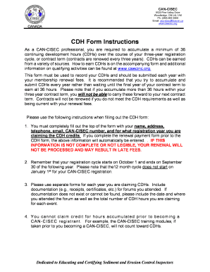 Fillable Online CDH Form Instructions - The Living City Farm Fax Email ...