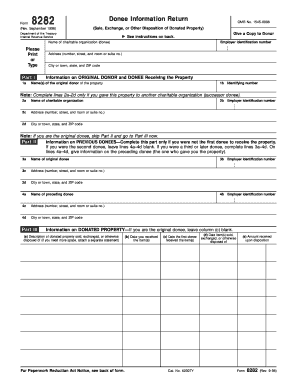 Fillable Online Form 8282 (Rev. September 1998) Fax Email Print - pdfFiller