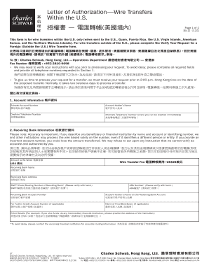 Fillable Online Letter of Authorization Wire Transfers Within the U.S ...