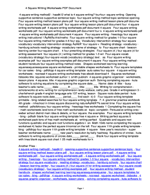 Fillable Online siykr 4 Square Writing Worksheets PDF ...