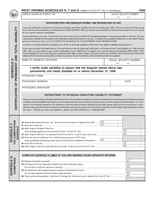 Fillable Online schedule h certification of permanent and total ...