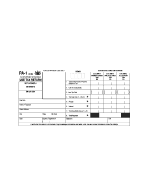Fillable Online Use Tax Return (PA-1). Forms Fax Email Print - pdfFiller
