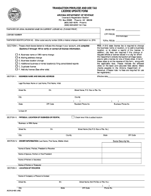 Fillable Online LICENSE UPDATE FORM Fax Email Print - pdfFiller