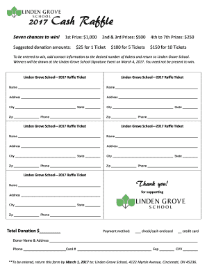 Fillable Online lindengroveschool Cash Raffle - lindengroveschool Fax ...