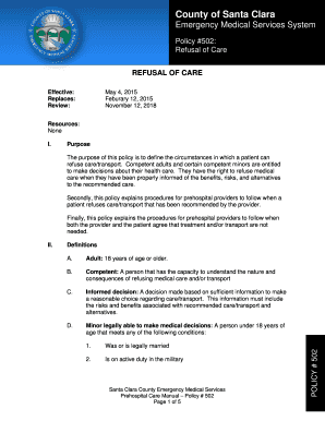 Fillable Online Refusal of Care Fax Email Print - pdfFiller