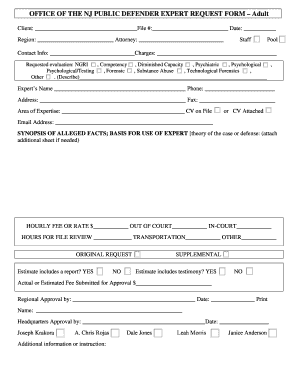 Fillable Online nj OFFICE OF THE NJ PUBLIC DEFENDER EXPERT REQUEST FORM ...