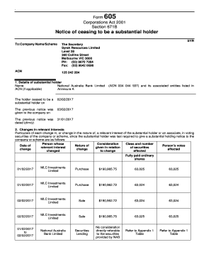 Fillable Online Form 605 Corporations Act 2001 Section 671B Notice of ...