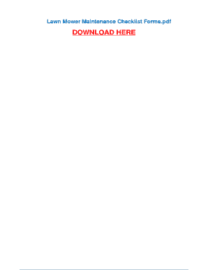 Fillable Online Lawn Mower Maintenance Checklist Forms - Pdfsdocuments ...