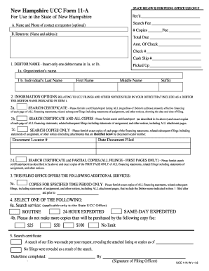Fillable Online New Hampshire UCC Form 11-A Fax Email Print - pdfFiller