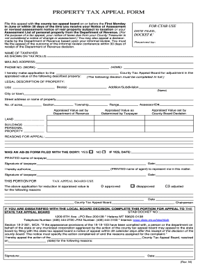 Fillable Online File this appeal with the county tax appeal board on or ...