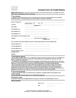 Fillable Online tvtechnologies co Consent Form for Credit Checks ...