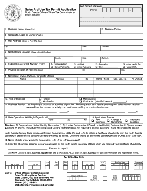 Fillable Online Sales And Use Tax Permit Application Fax Email Print ...