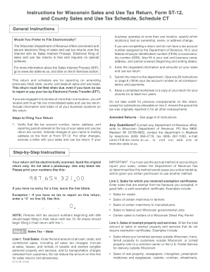 Fillable Online January 2003 S-114 Instructions for Wisconsin Sales and ...