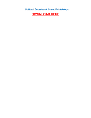 Fillable Online Softball Scorebook Sheet Printable - Pdfsdocuments.com ...