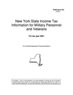 Fillable Online New York State Income Tax Information for Military ...