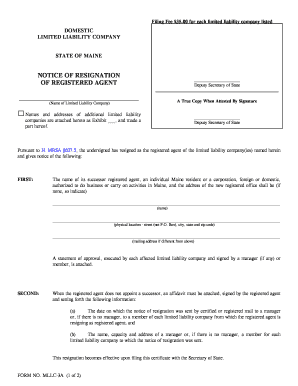 Fillable Online OF REGISTERED AGENT Fax Email Print - pdfFiller