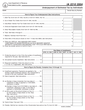 Fillable Online 2004 Tax (from form IA 1040, line 55; or form IA 1040A ...