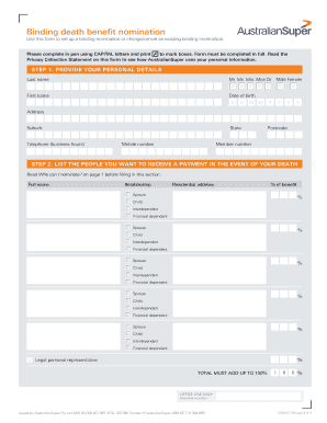 Fillable Online Making, changing or cancelling a binding death ...