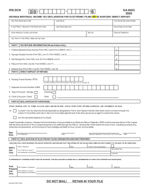 Fillable Online GEORGIA INDIVIDUAL INCOME TAX DECLARATION FOR ...
