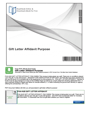 Fillable Online Gift Letter Affidavit Purpose - mybooklibrary.com Fax ...