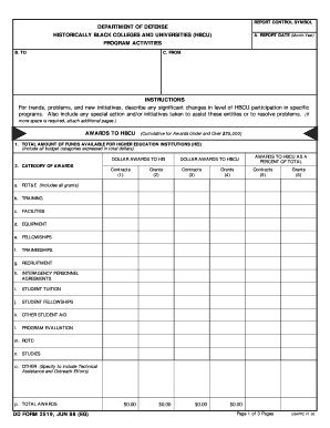 Fillable Online DD Form 2519, Department of Defense Historically Black ...