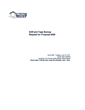 Fillable Online SAN and Tape Backup Request for Proposal #206 Fax Email ...