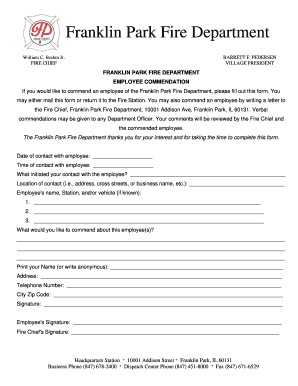 Fillable Online Franklin Park Fire Department Fax Email Print - pdfFiller