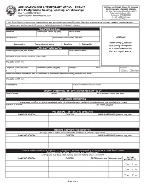 Fillable Online APPLICATION FOR A TEMPORARY MEDICAL PERMIT Fax Email ...
