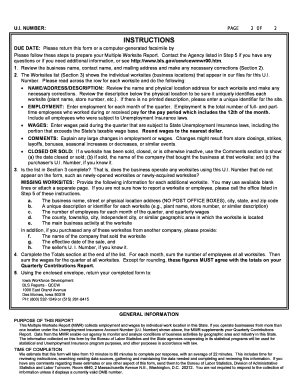 Fillable Online Multiple Worksite Report form -BLS 3020. Multiple ...