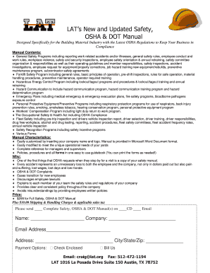 Fillable Online lat LAT s New and Updated Safety, OSHA & DOT Manual Fax ...
