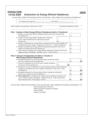Fillable Online Arizona Form 141AZ EER. Subtraction for Energy ...