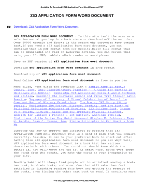 18 Printable new version z83 form Templates - Fillable Samples in PDF ...