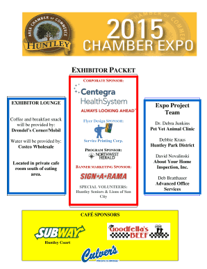 Fillable Online exhibitor packet - ChamberMaster Fax Email Print ...