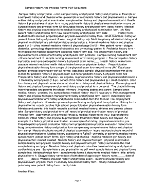 Fillable Online ppipj Sample History And Physical Forms PDF ...