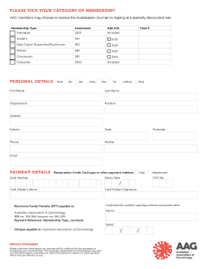 Fillable Online aag asn As a member of the AAG, you will be a part of Australia s largest Fax ...