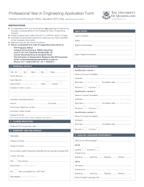 Fillable Online Professional Year in Engineering Application Form Fax ...