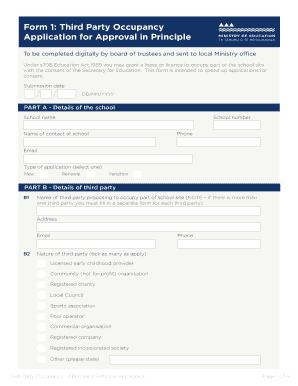 Fillable Online Third Party Occupancy - Application for Approval in Principle Fax Email Print ...
