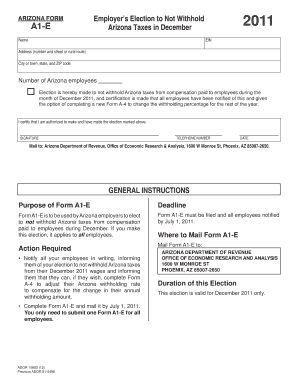 Fillable Online Arizona Form A1-E Fax Email Print - pdfFiller