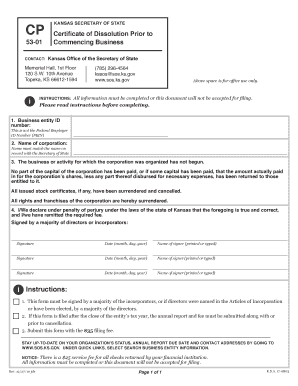 Fillable Online Certificate of Dissolution Prior to Fax Email Print ...