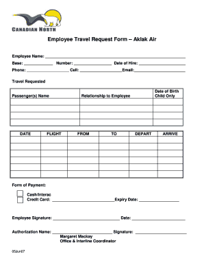 Fillable Online seriouslyconnected Employee Travel Request Form Aklak ...