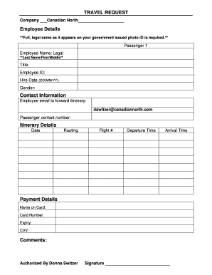 Fillable Online seriouslyconnected TRAVEL REQUEST - seriouslyconnected ...