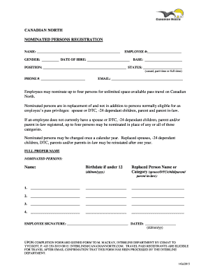 Fillable Online seriouslyconnected Nominated Person Registration Form ...