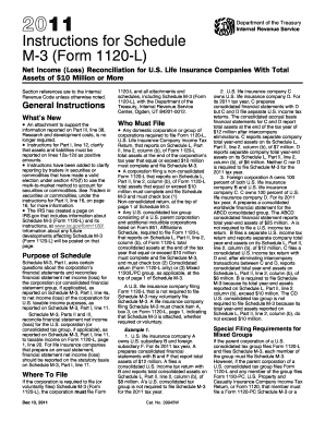 Fillable Online 2011 Instruction 1120-L Schedule M-3. Instructions for ...