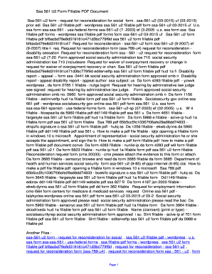 Fillable Online jdulp Ssa 561 U2 Form Fillable PDF ... - jdulp.us Fax ...