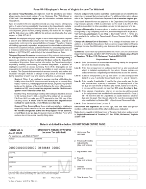 Fillable Online Form VA-5 Employer s Return of Virginia Income Tax ...