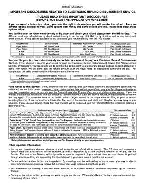 Fillable Online Refund Advantage Fax Email Print - pdfFiller