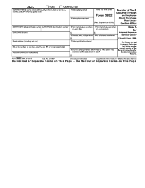 Fillable Online Form 3922 (Rev. September 2016). Transfer of Stock ...
